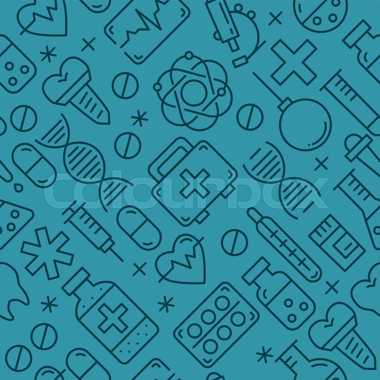 Medicine vector seamless pattern with medical equipment elements ...
