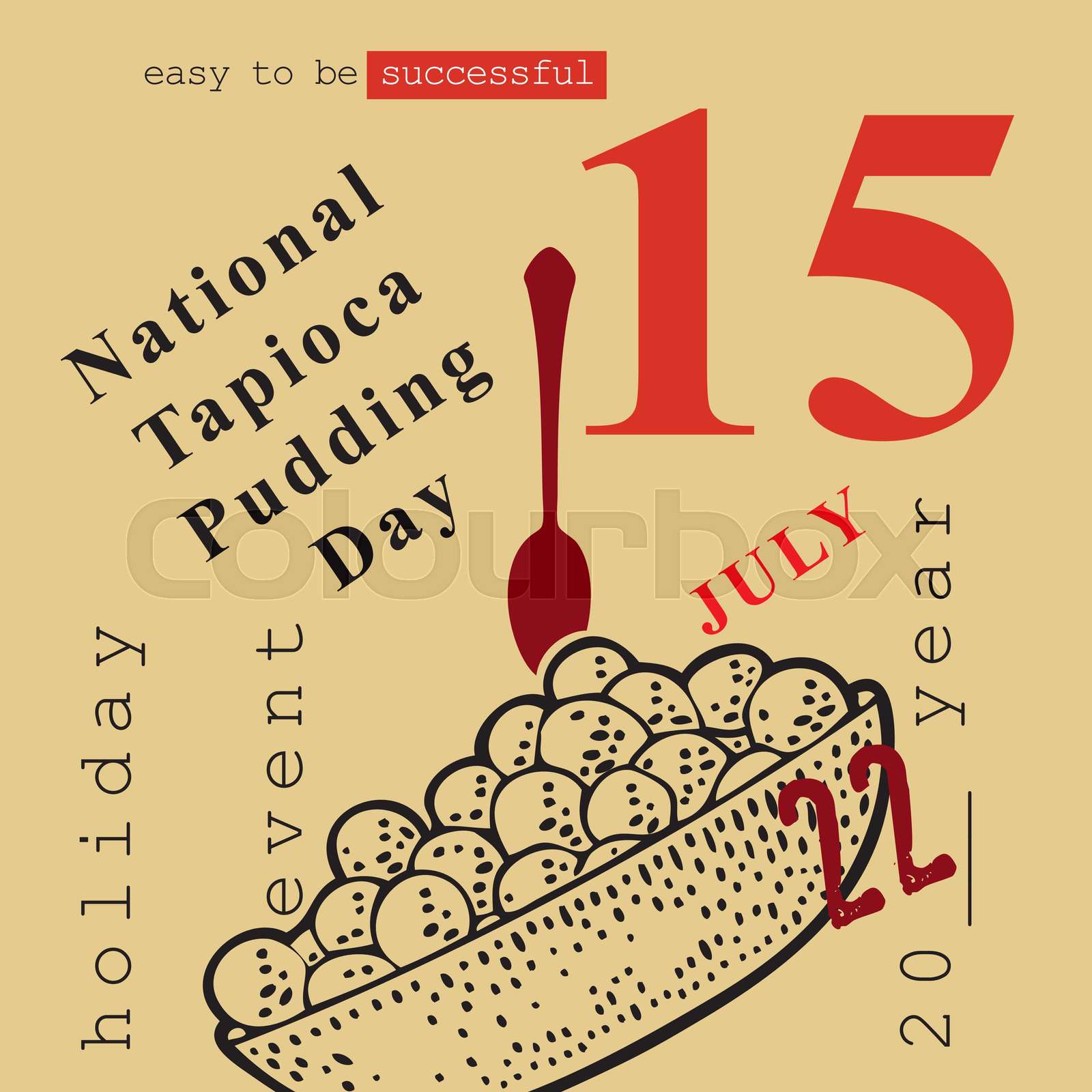 National Tapioca Pudding Day | Stock vector | Colourbox
