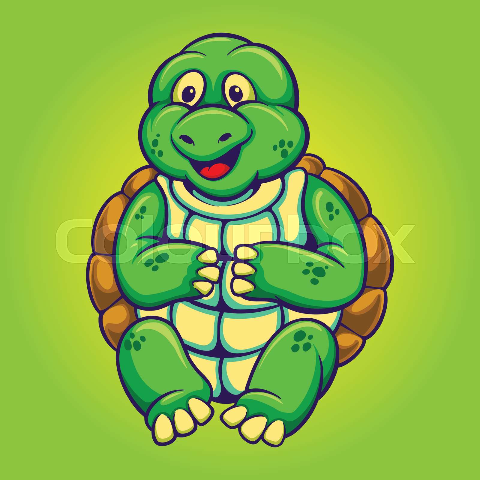 Cute sea turtle cartoon mascot illustrations | Stock vector | Colourbox