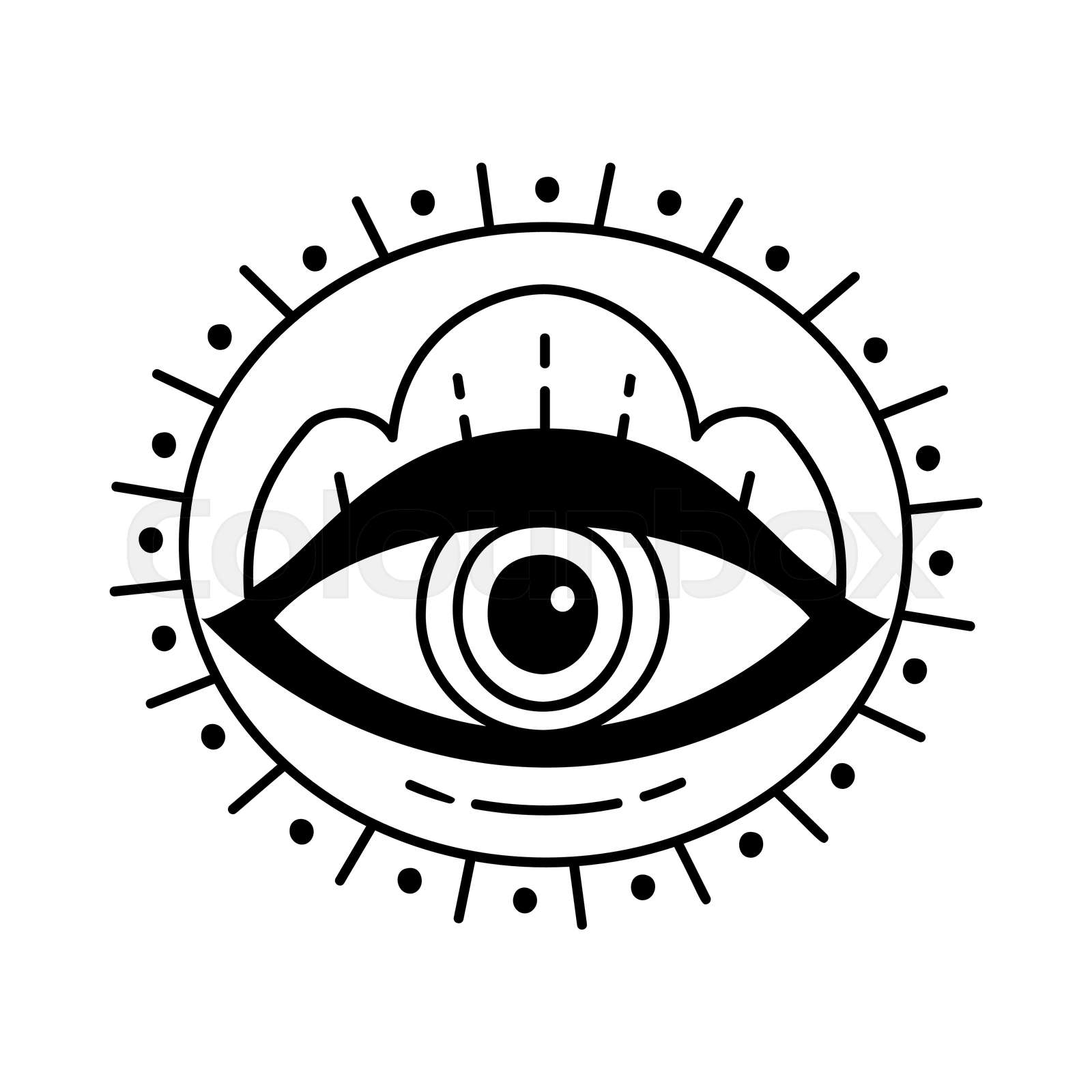 Evil doodle eye. Hand drawn witchcraft eye talisman, magical sacred ...