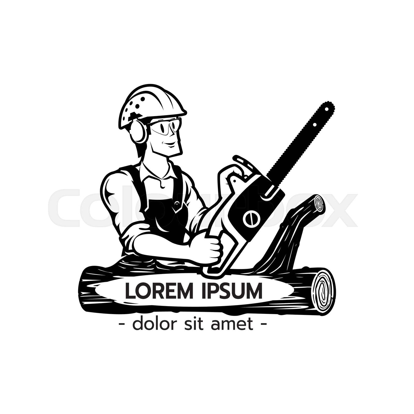 Lumberjack arborist tree vector illustration | Stock vector | Colourbox