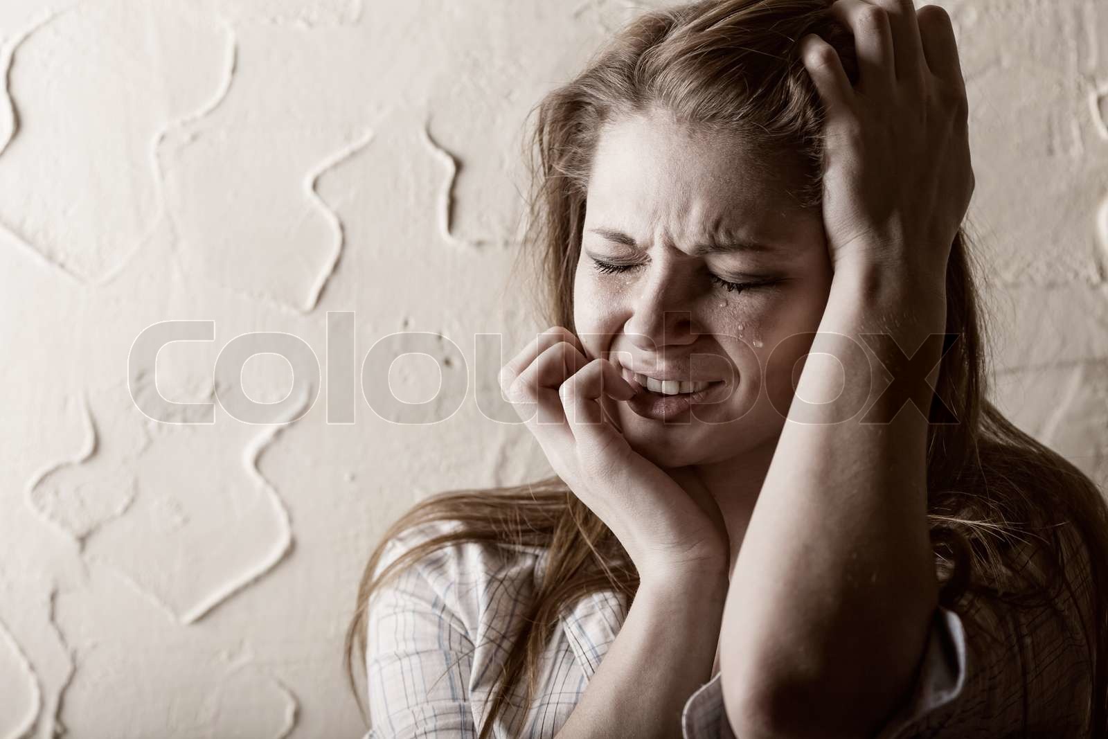 Crying woman | Stock image | Colourbox