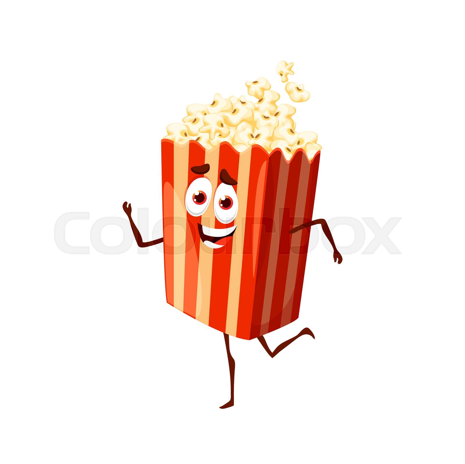 Cartoon popcorn box character, vector pop corn | Stock vector | Colourbox