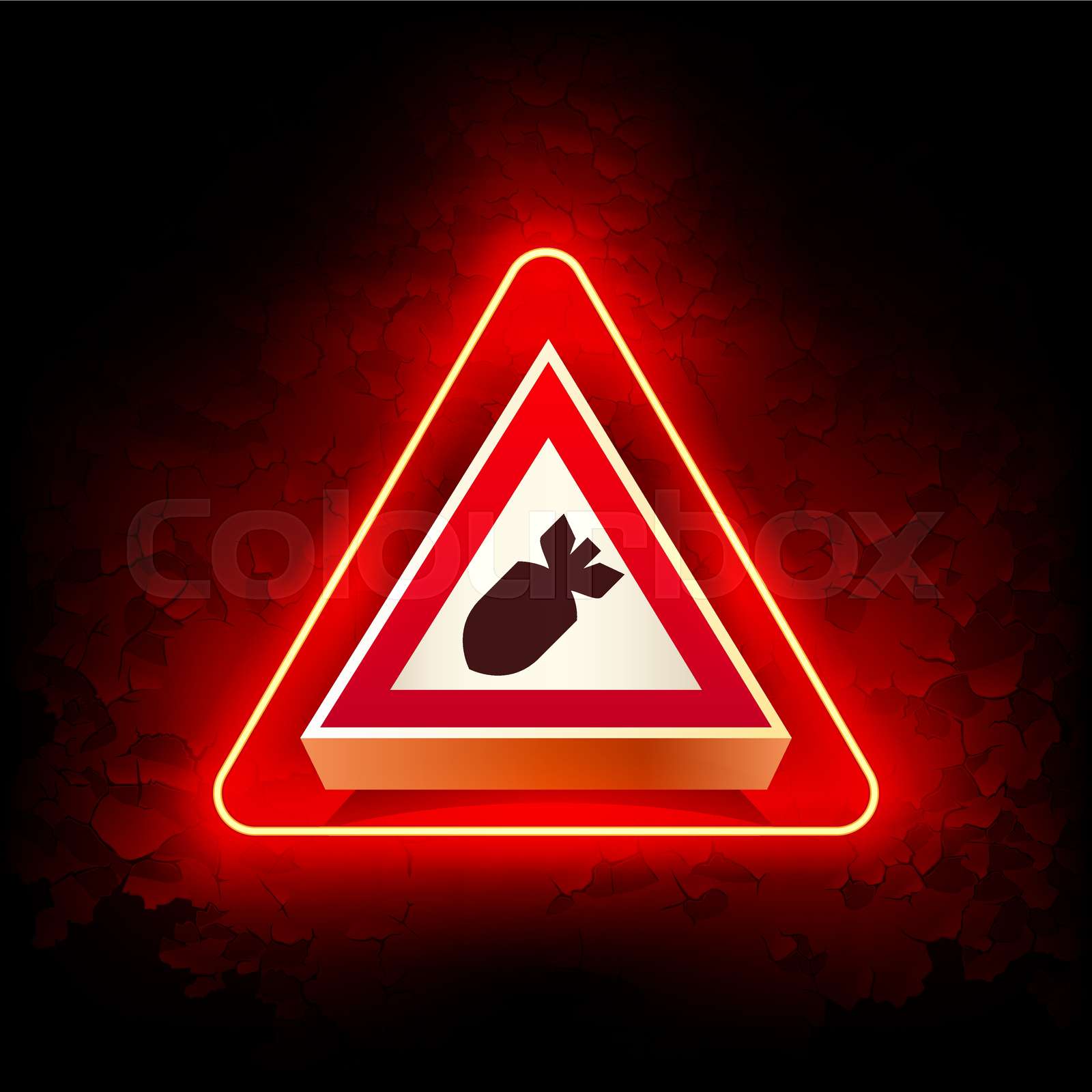 Red Neon Air Alert Sign on Grunge Background | Stock vector | Colourbox