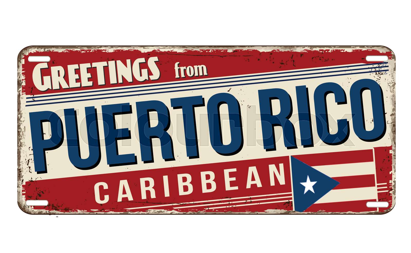 Greetings from Puerto Rico vintage rusty metal plate | Stock vector ...