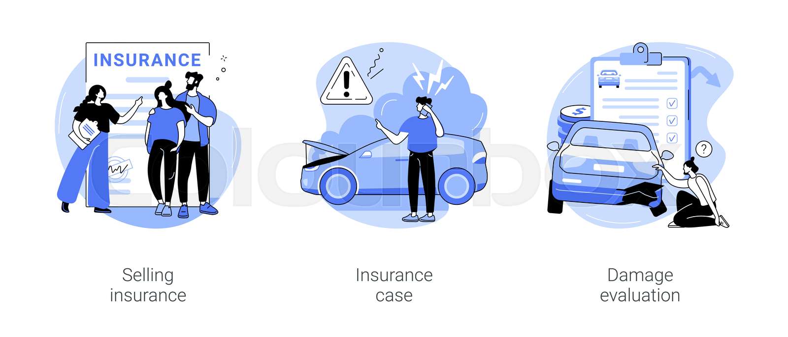 Insurance company isolated cartoon vector illustrations se | Stock ...