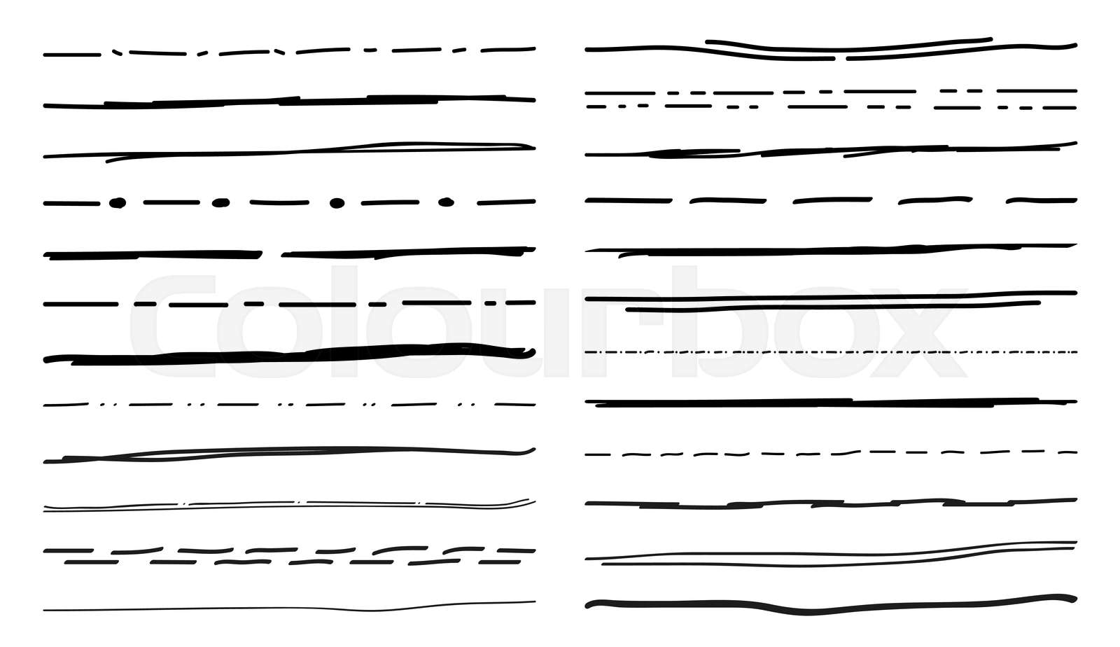 Underline scribble doodle lines of brush, pencil | Stock vector | Colourbox