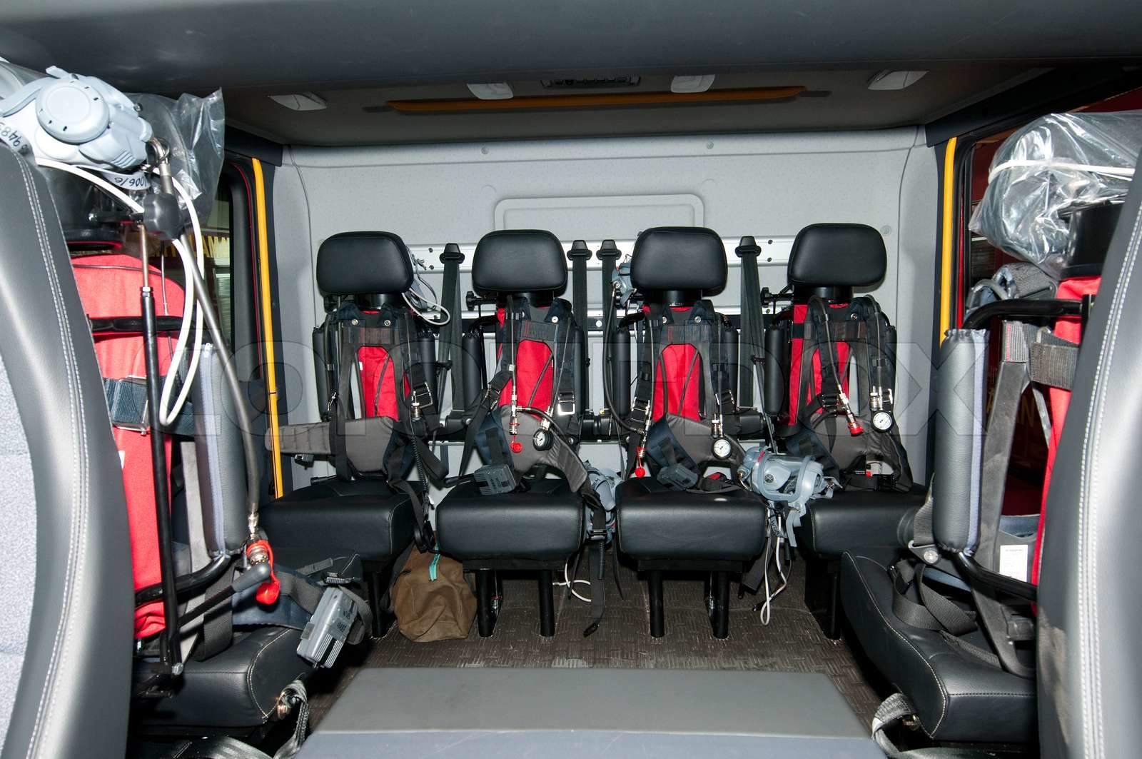 Cabin crew in the fire engine | Stock image | Colourbox