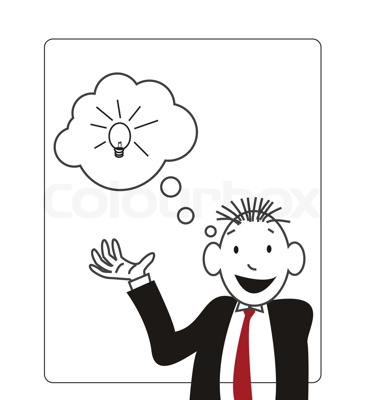 people cartoon with idea | Stock vector | Colourbox