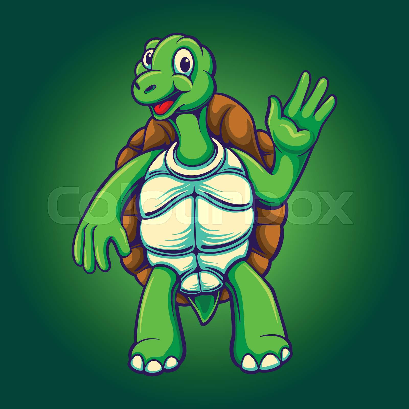 Funny sea turtle cartoon mascot illustrations | Stock vector | Colourbox