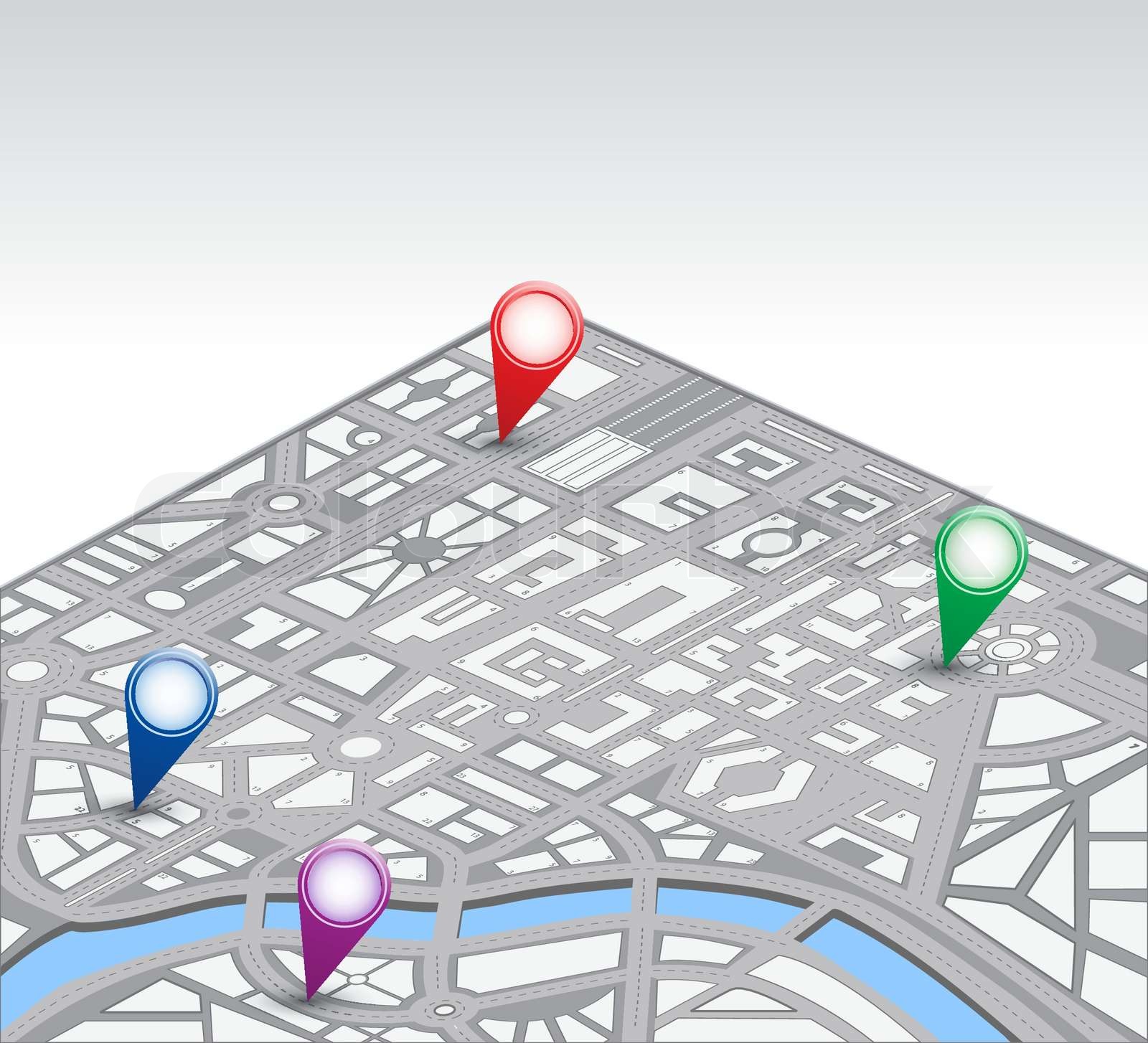 Isometric vector map of city | Stock vector | Colourbox