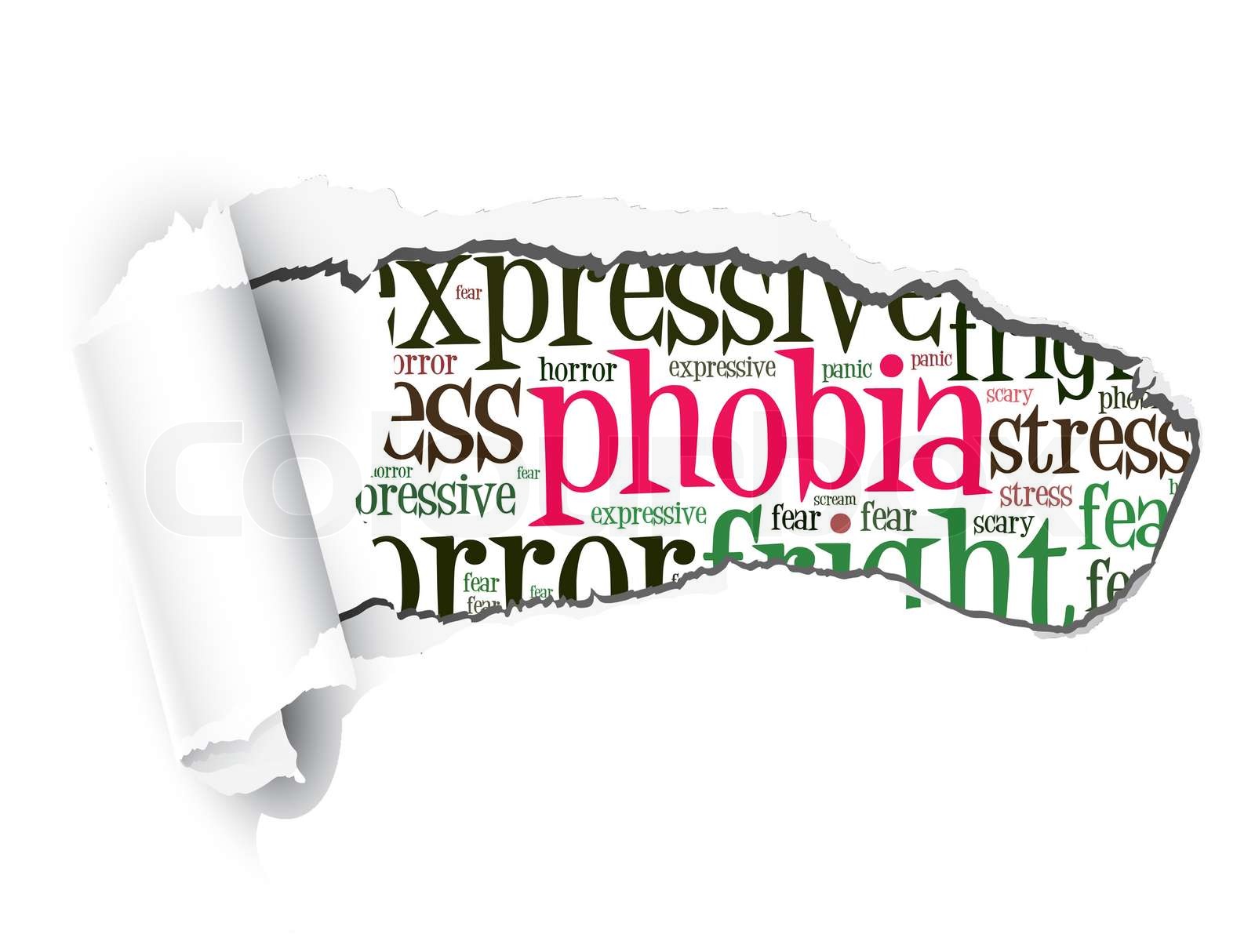 Phobia in word collage | Stock image | Colourbox