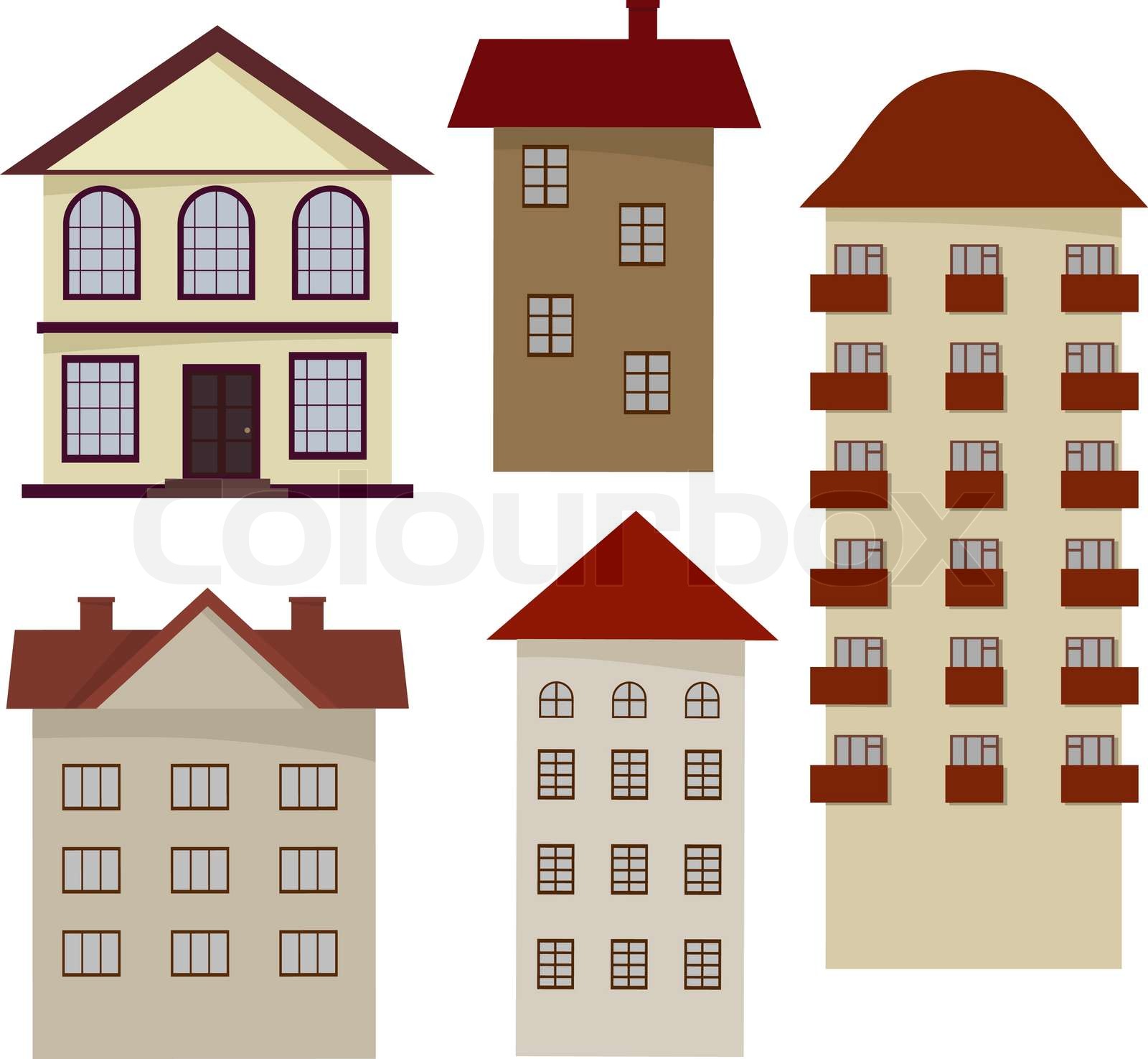 Set of cartoon houses eps10 | Stock vector | Colourbox