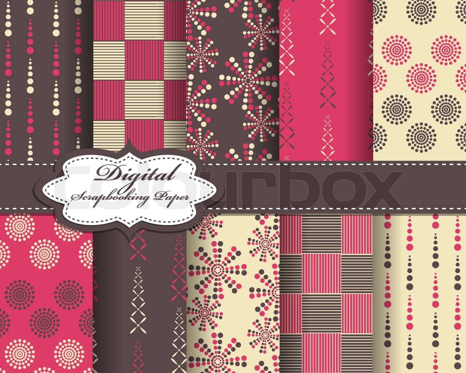 set of vector abstrakten Muster Papier für scrapbook | Stock-Vektor ...