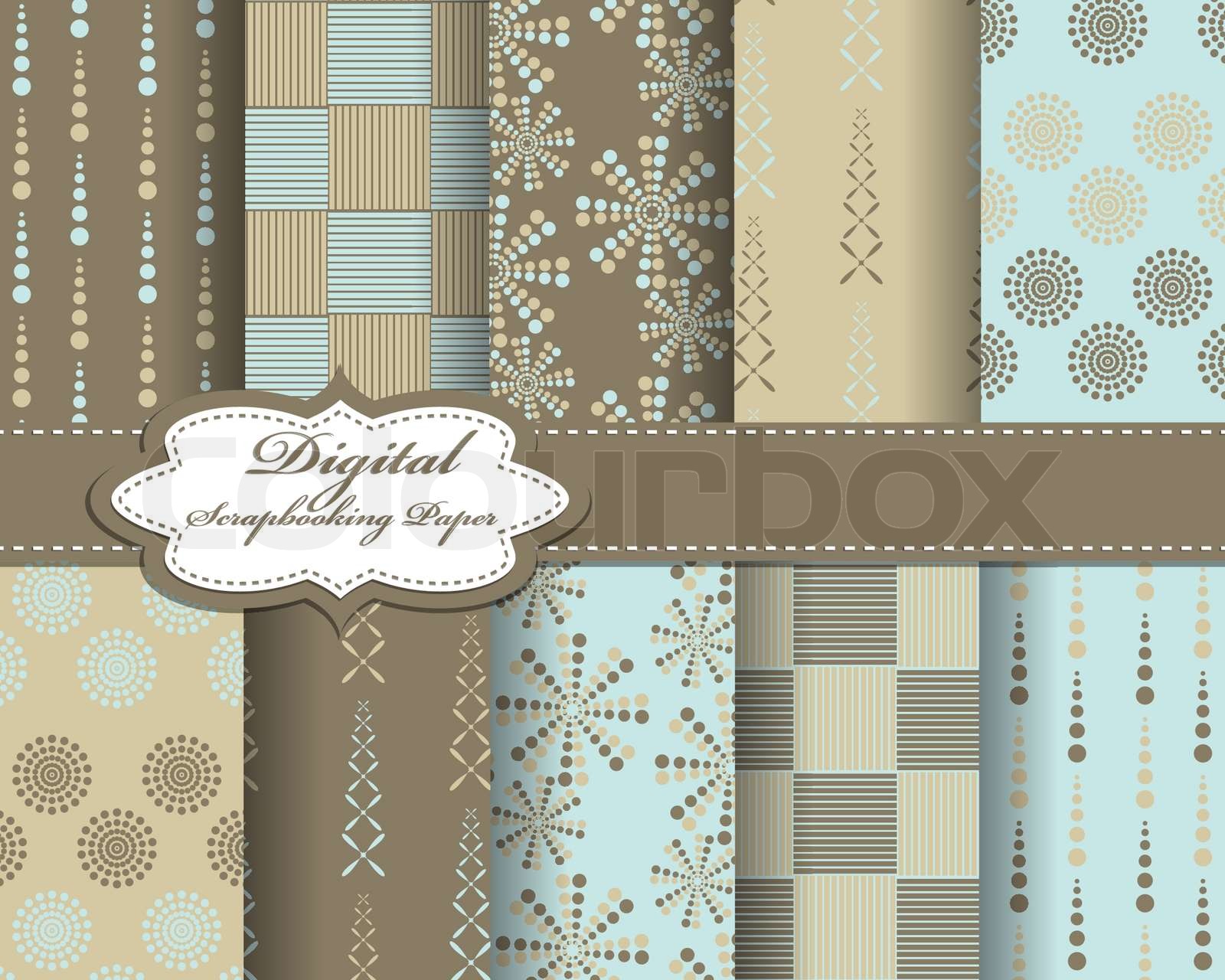 set of vector abstrakten Muster Papier für scrapbook | Stock-Vektor ...