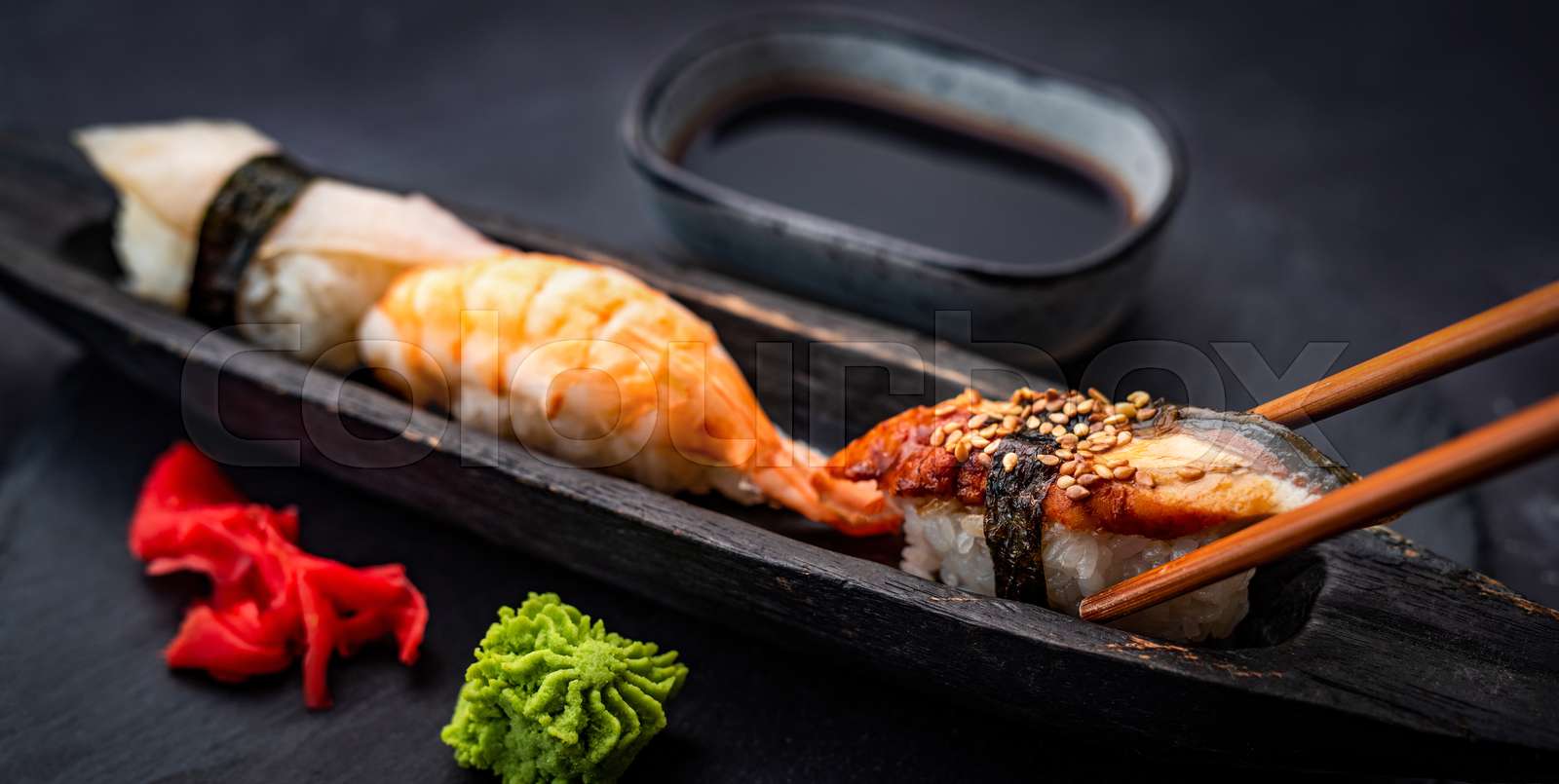 Sushi sashimi set closeup | Stock image | Colourbox