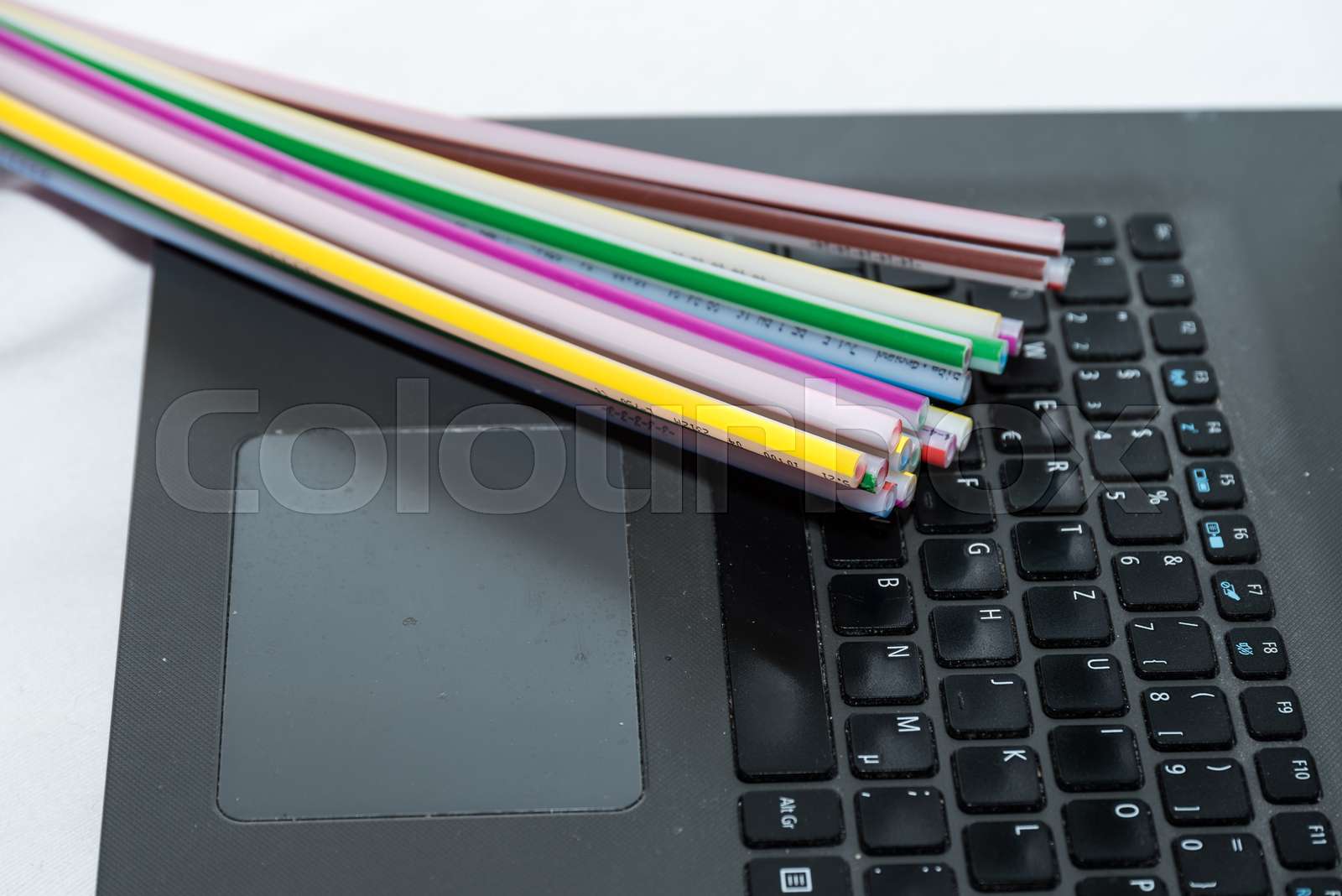 optical, fibre, laptop | Stock image | Colourbox