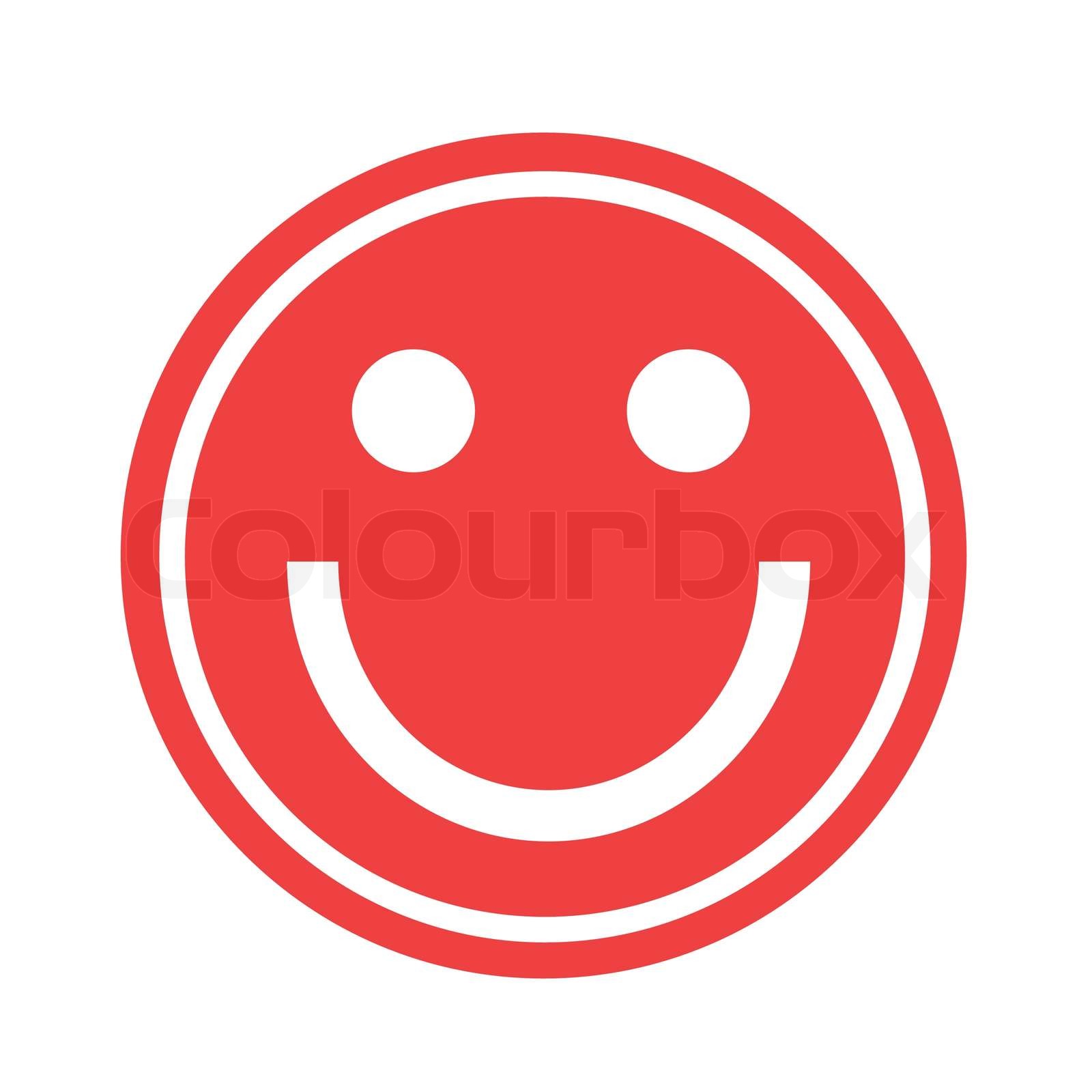 Red smiley icon illustration | Stock vector | Colourbox