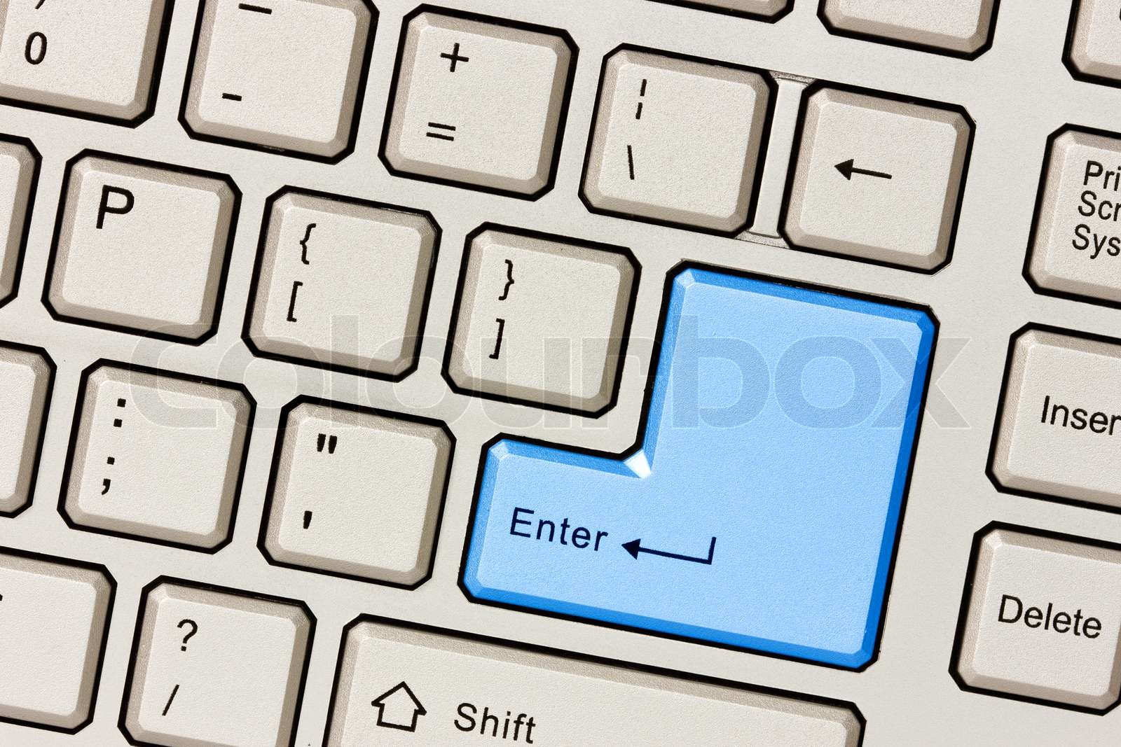Computer tastatur med blå Enter-tasten | Stock foto | Colourbox