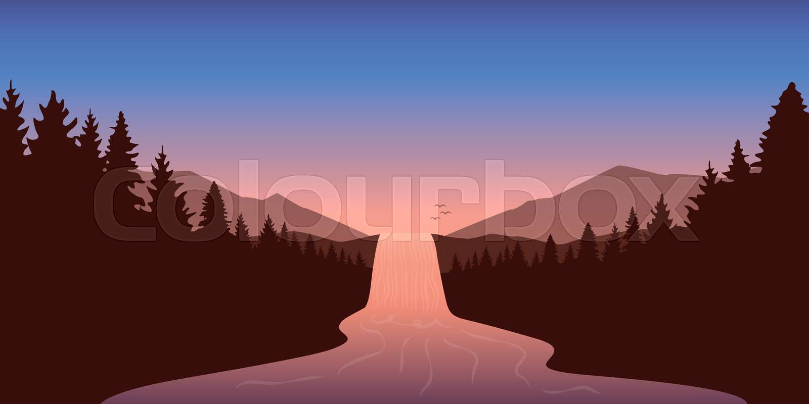 purple, sunset, plans | Stock vector | Colourbox