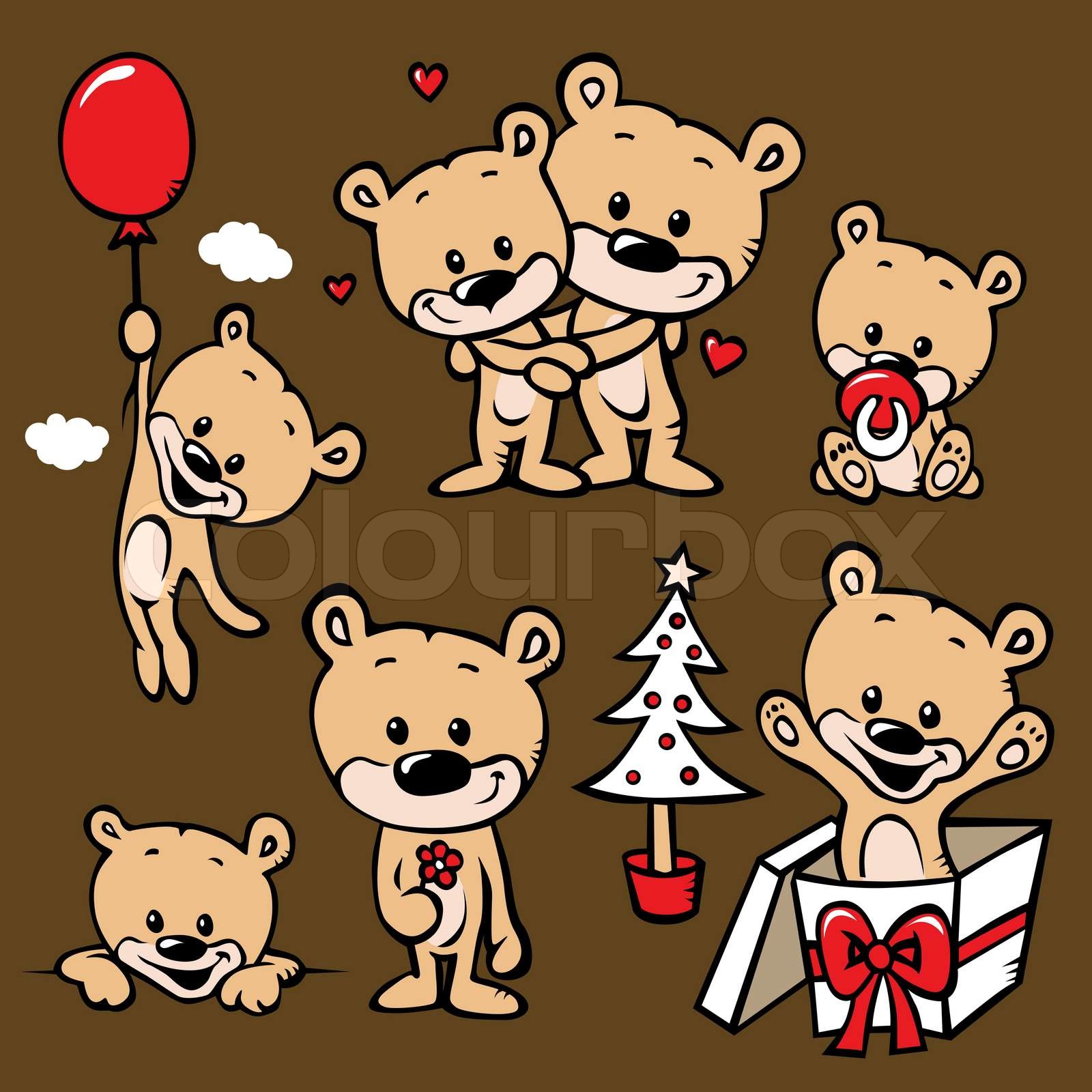 cute bear family cartoon | Stock vector | Colourbox