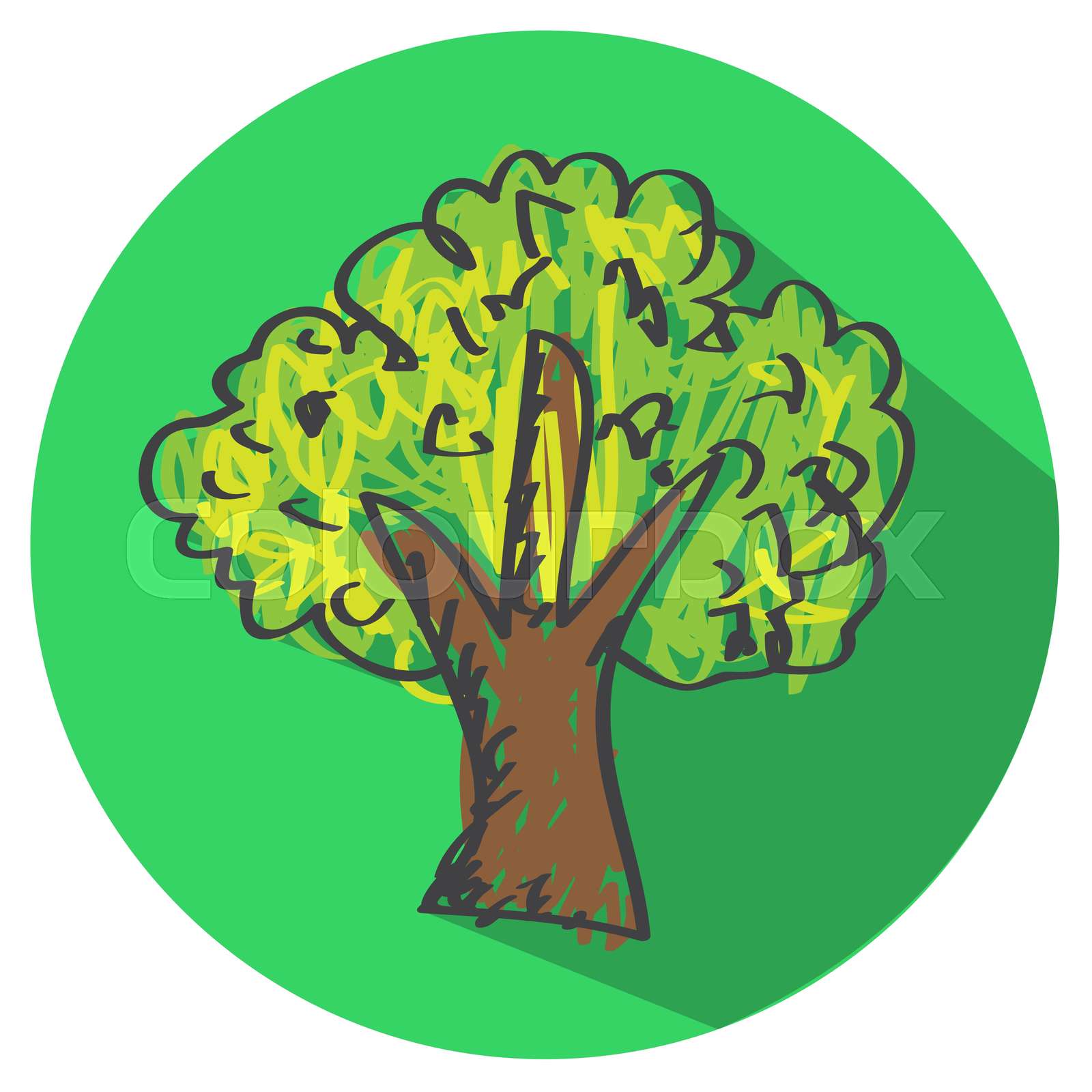 Hand drawn tree icon sign symbol design | Stock vector | Colourbox