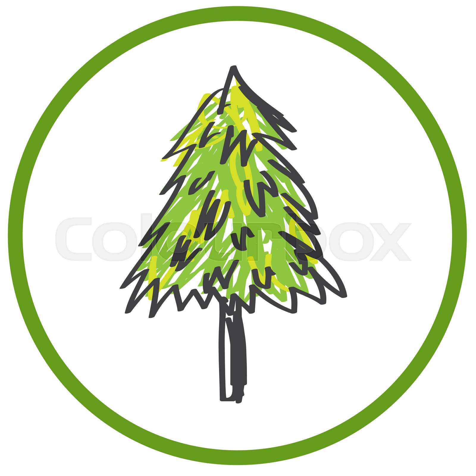Hand drawn tree icon sign symbol design | Stock vector | Colourbox
