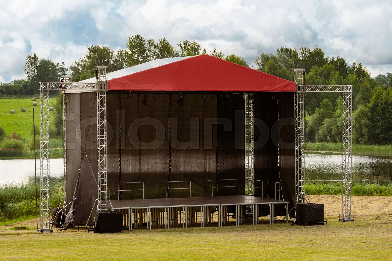 Stage for concert or show on the city park | Stock image | Colourbox