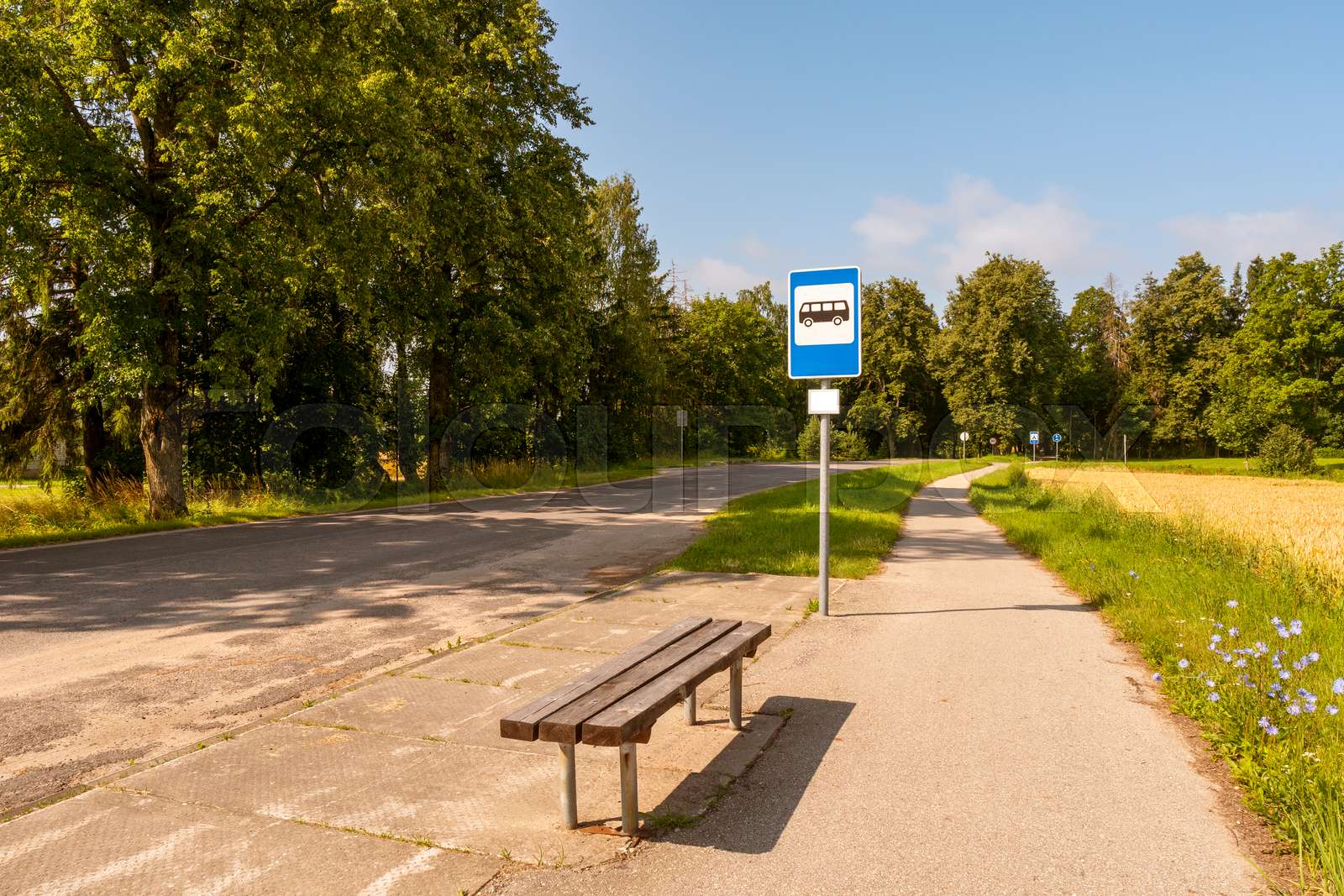 Empty bus stop | Stock image | Colourbox