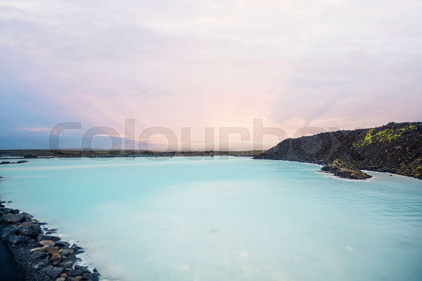 Blue lagoon in the sunset | Stock image | Colourbox