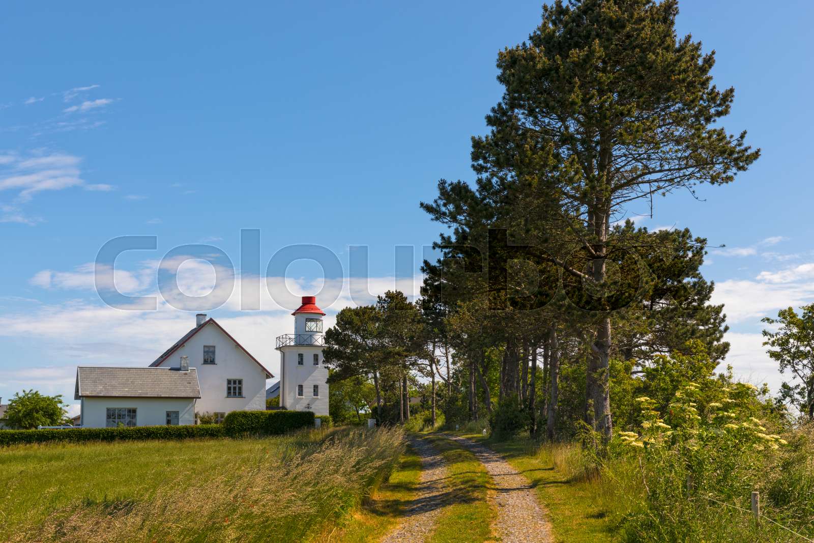 Lighthouse at Tranekær, Langeland, Denmark | Stock image | Colourbox