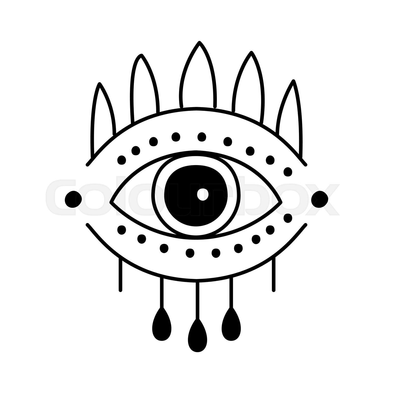Evil doodle eye. Hand drawn witchcraft eye talisman, magical sacred ...