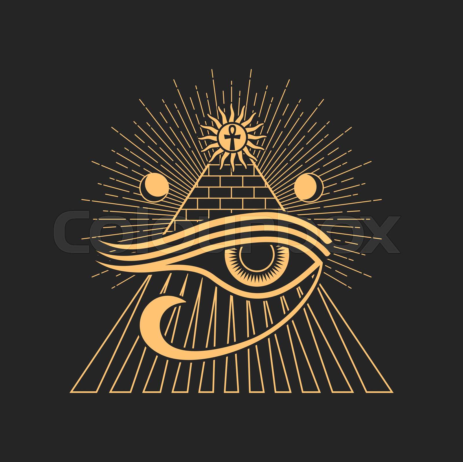 Mystic occult talisman Horus eye, esoteric sign | Stock vector | Colourbox