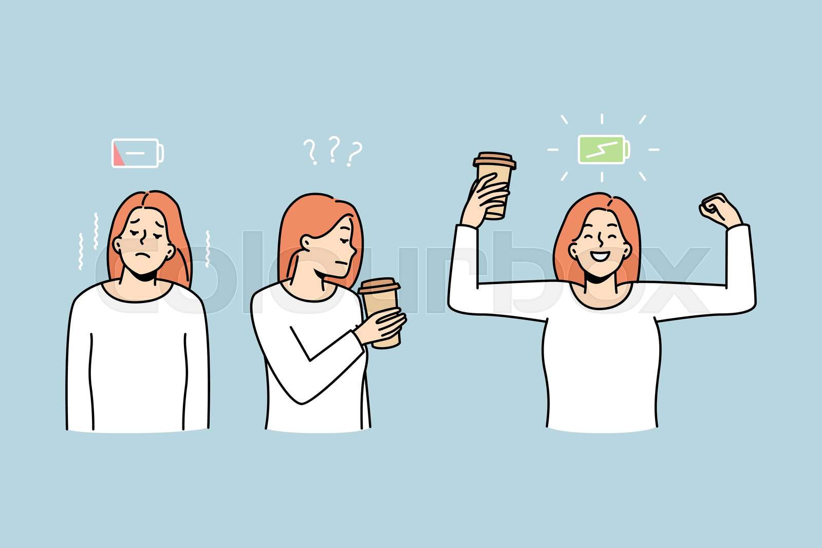 kvinde, tegneserie, pleje | Stock vektor | Colourbox