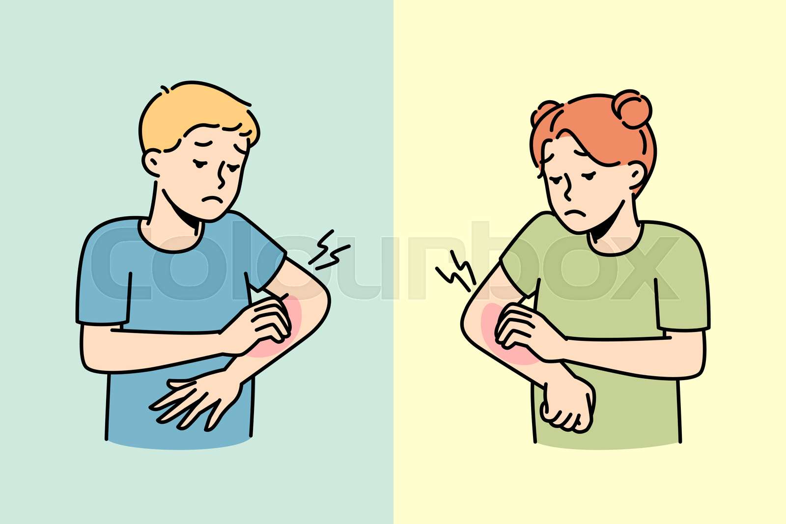 Children feel itchy suffer from allergy | Stock vector | Colourbox