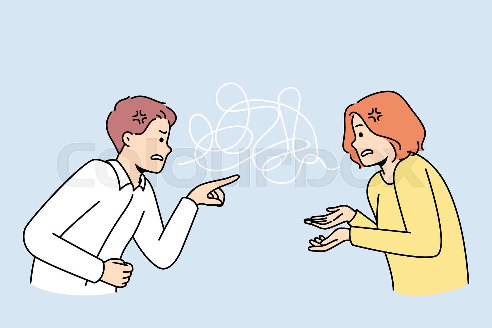 Couple fight having misunderstanding | Stock vector | Colourbox