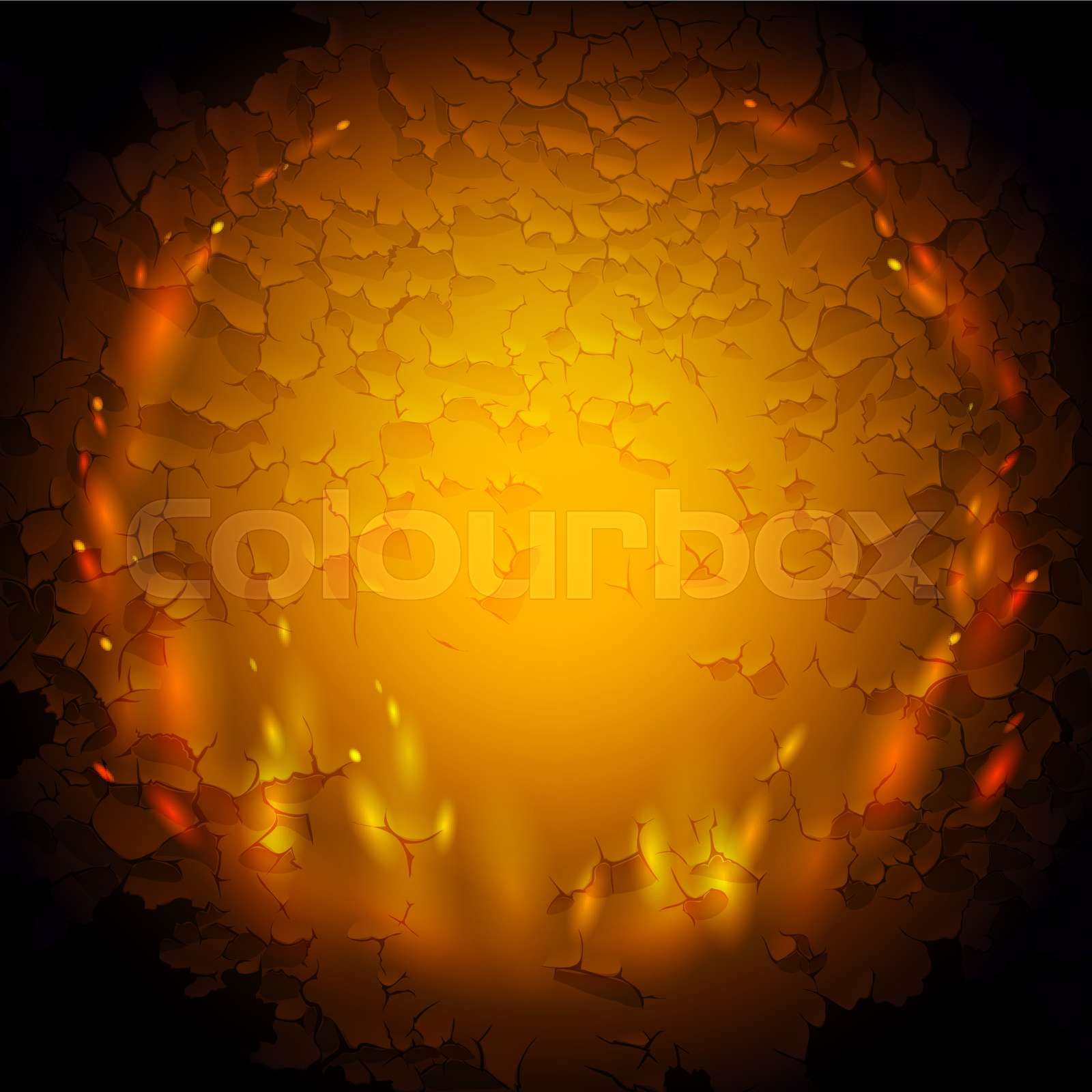 Yellow Grunge Background with Fire | Stock vector | Colourbox