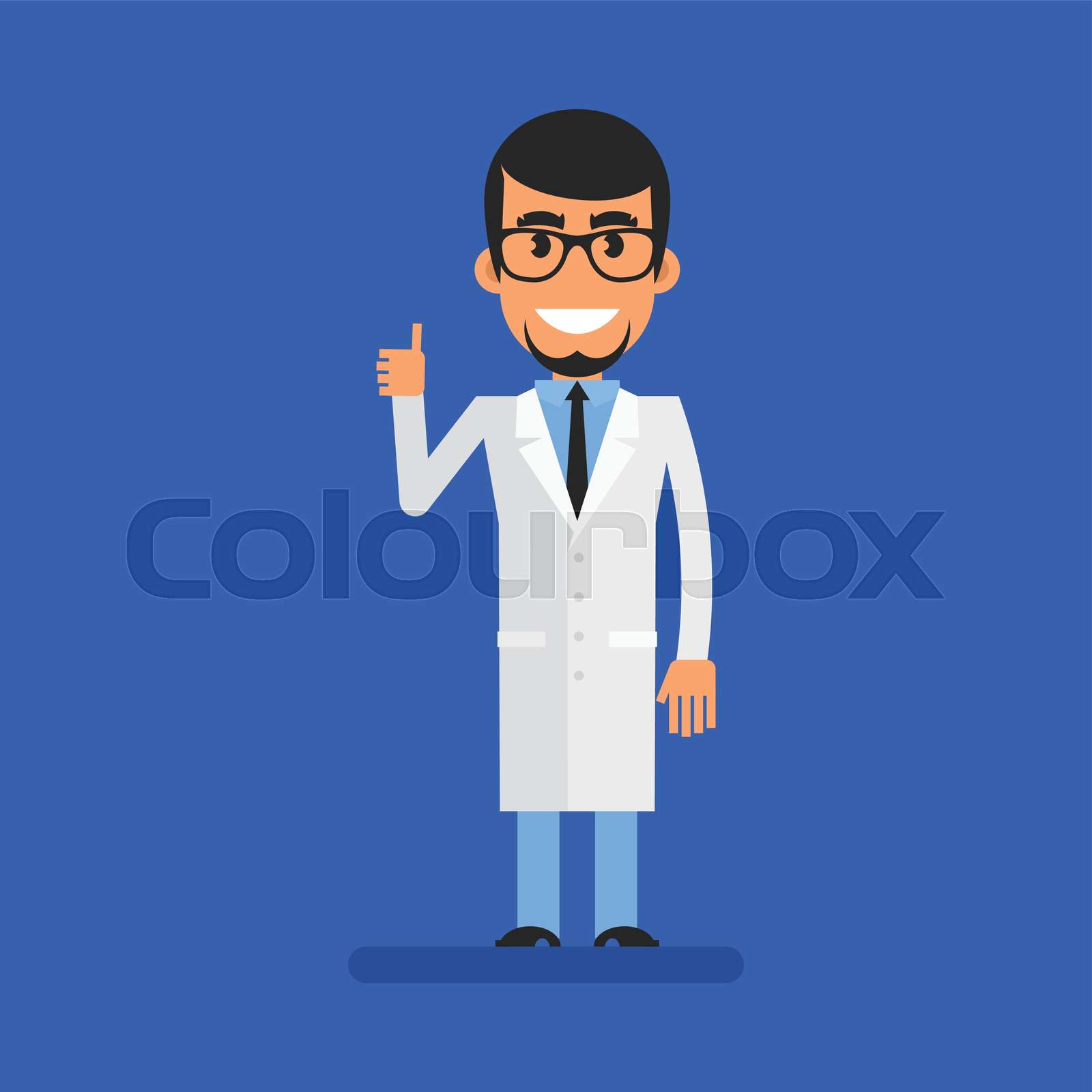 Doctor showing thumbs up and smiling | Stock vector | Colourbox