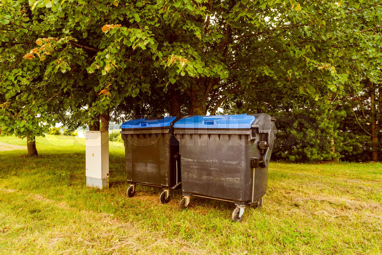 Waste containers and locker of electric system | Stock image | Colourbox