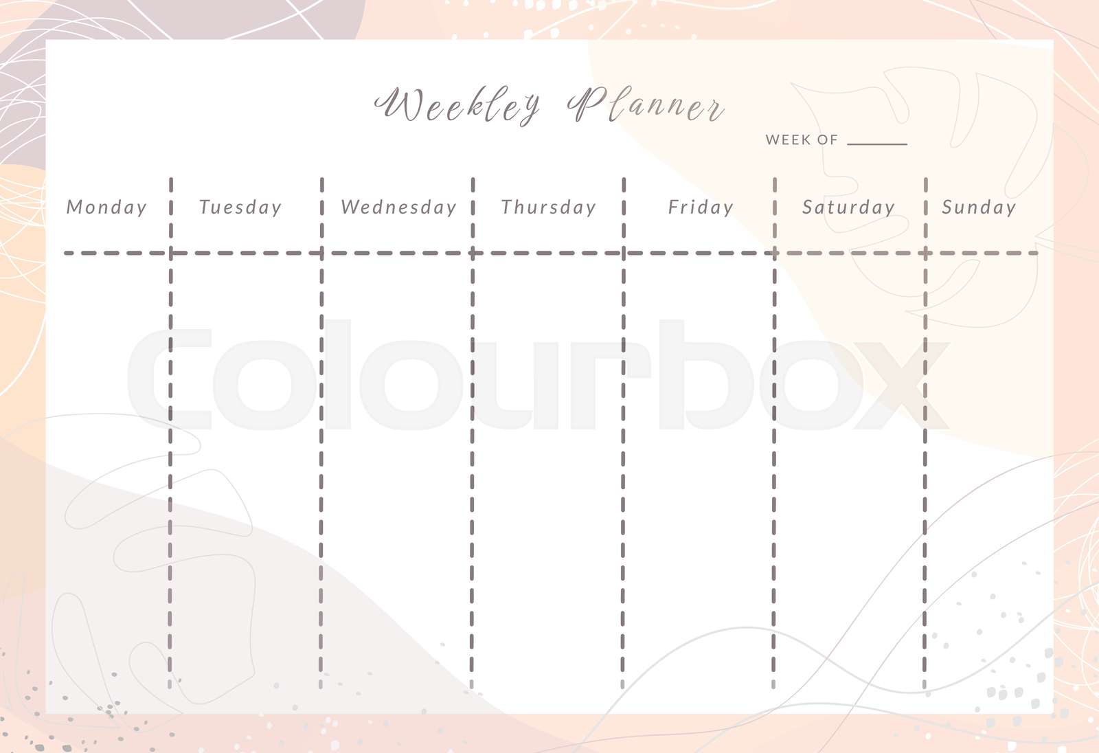 Printable planner template | Stock vector | Colourbox