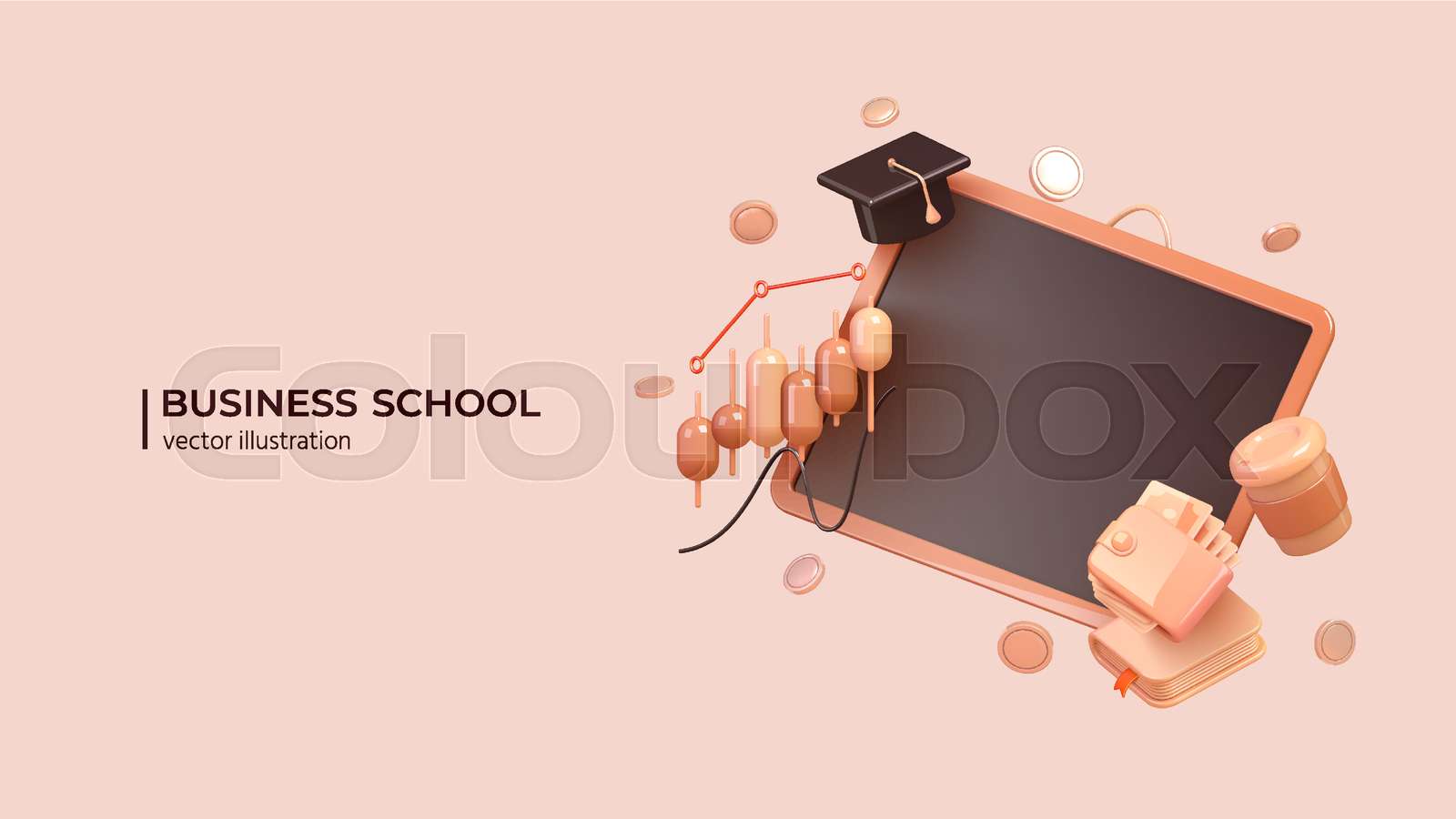 Financial education concept. 3D Vector illustration in cartoon minimal style. | Stock vector ...