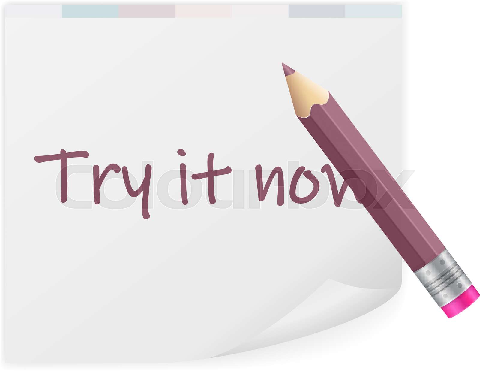 Notepad try it now text | Stock vector | Colourbox