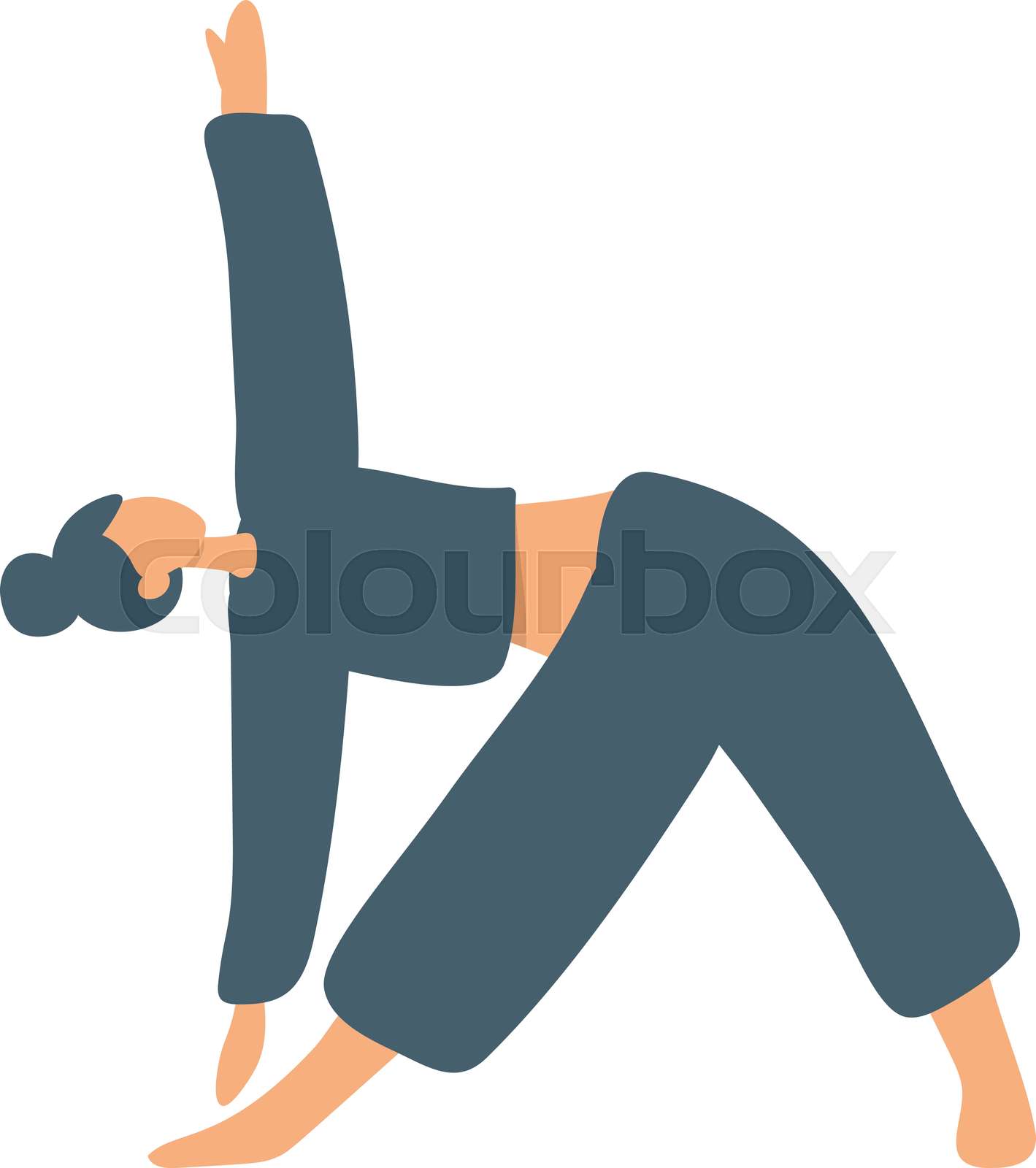 Cute woman practicing body stretching at gym vector flat illustration ...