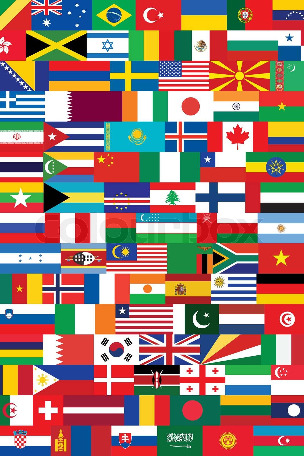 Flaggen der Welt backround Vektor-Illustration | Stock-Vektor | Colourbox