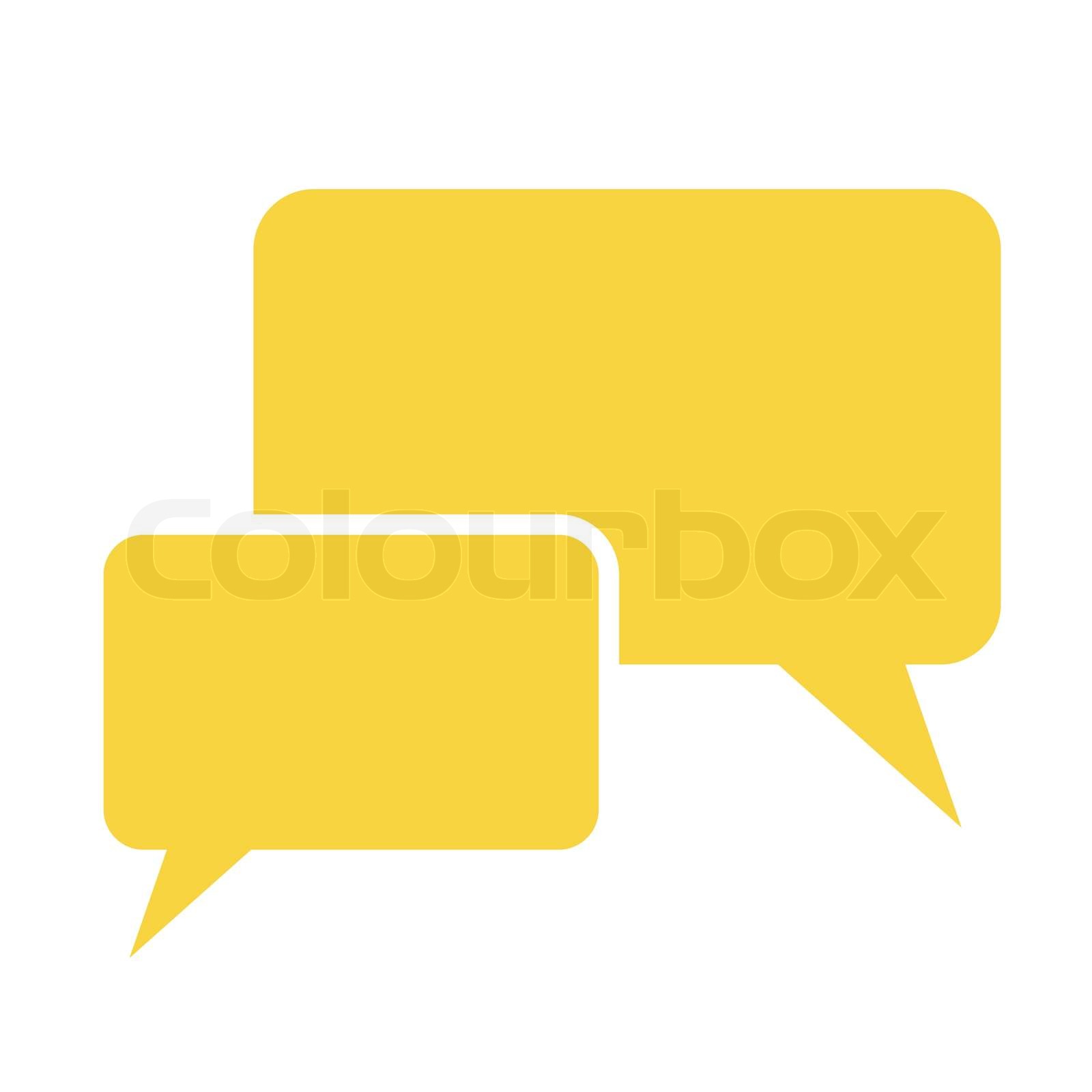 Yellow chat icon on white | Stock vector | Colourbox