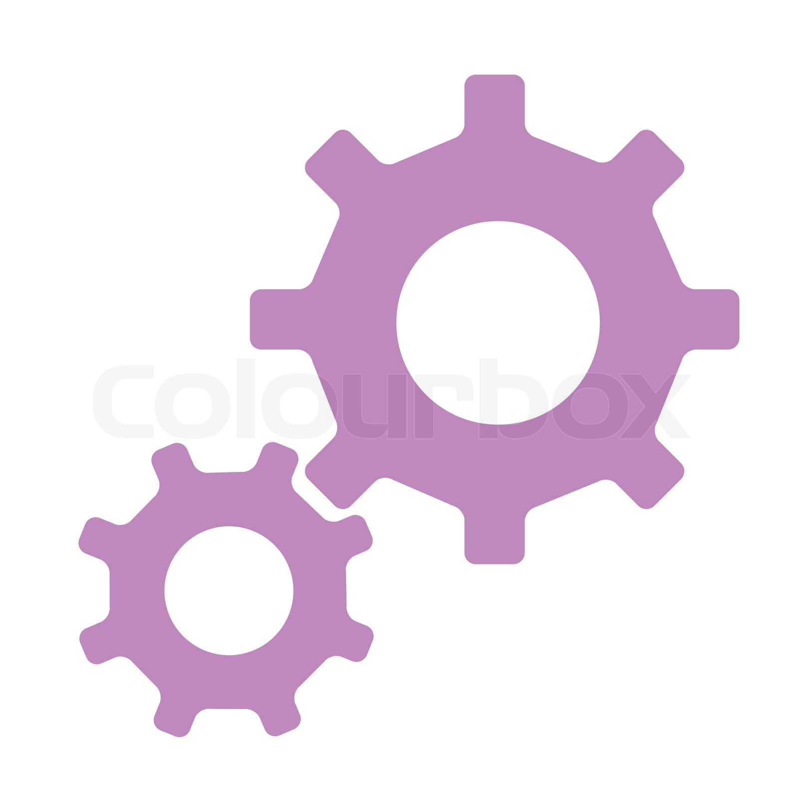 Purple cogwheel icon illustration | Stock vector | Colourbox
