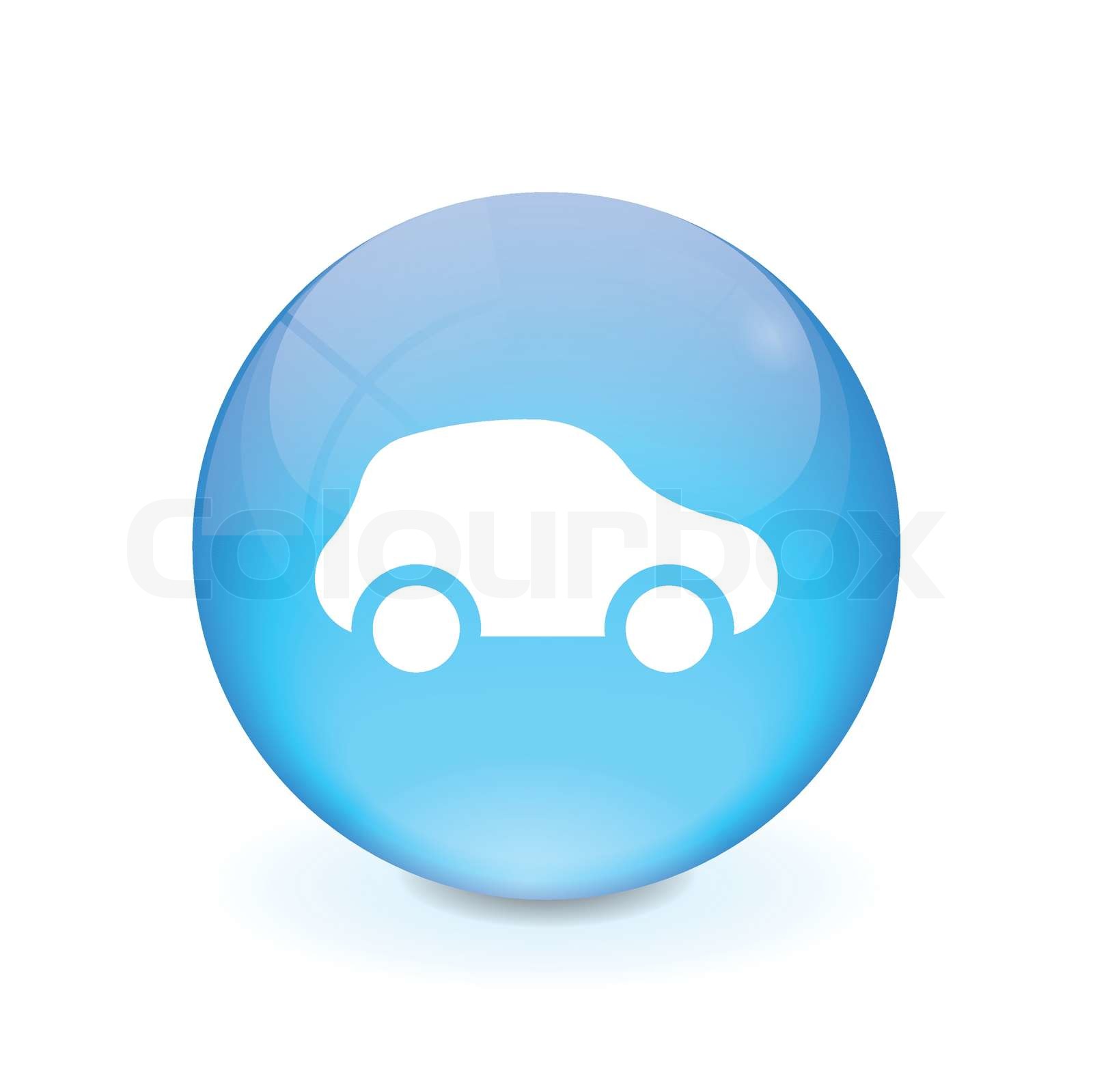 Round light blue button - Car icon | Stock vector | Colourbox