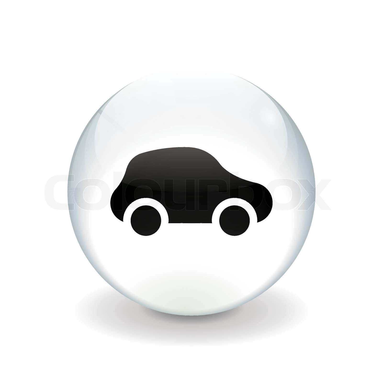 Round white button - Car icon | Stock vector | Colourbox