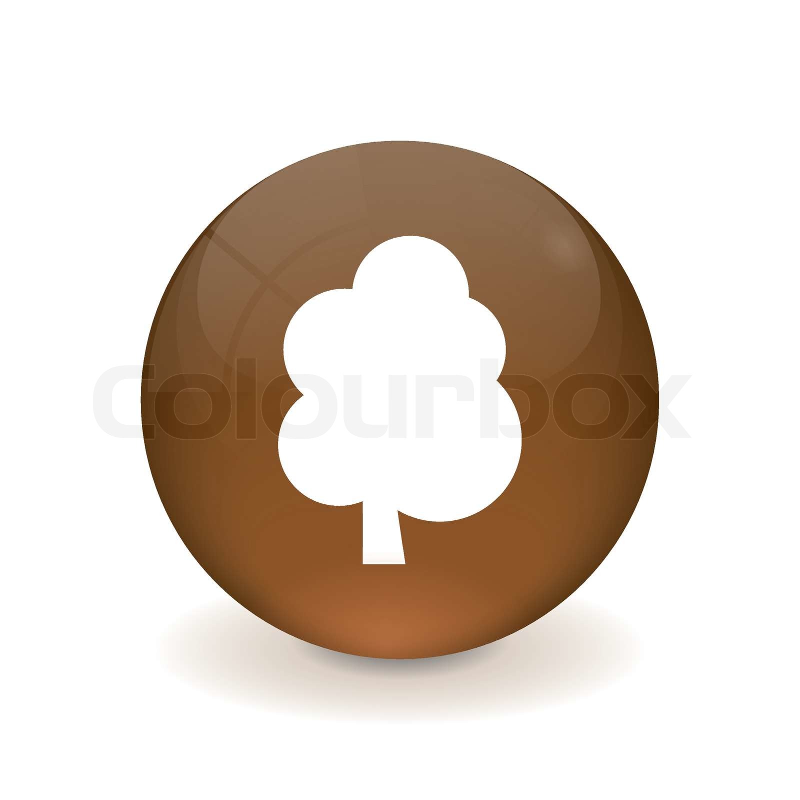 Round brown button - Tree icon | Stock vector | Colourbox