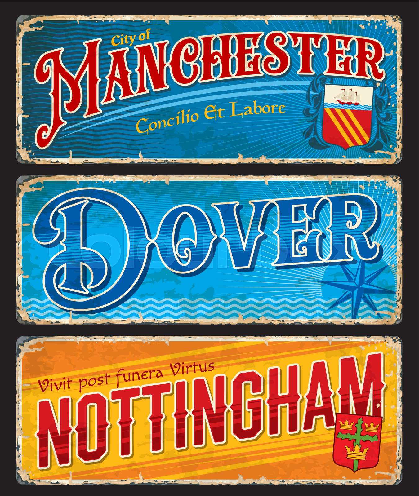 manchester, banner, bagage | Stock vektor | Colourbox